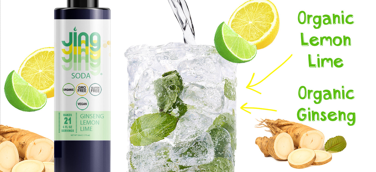 Jing Soda® Ginseng Lemon Lime